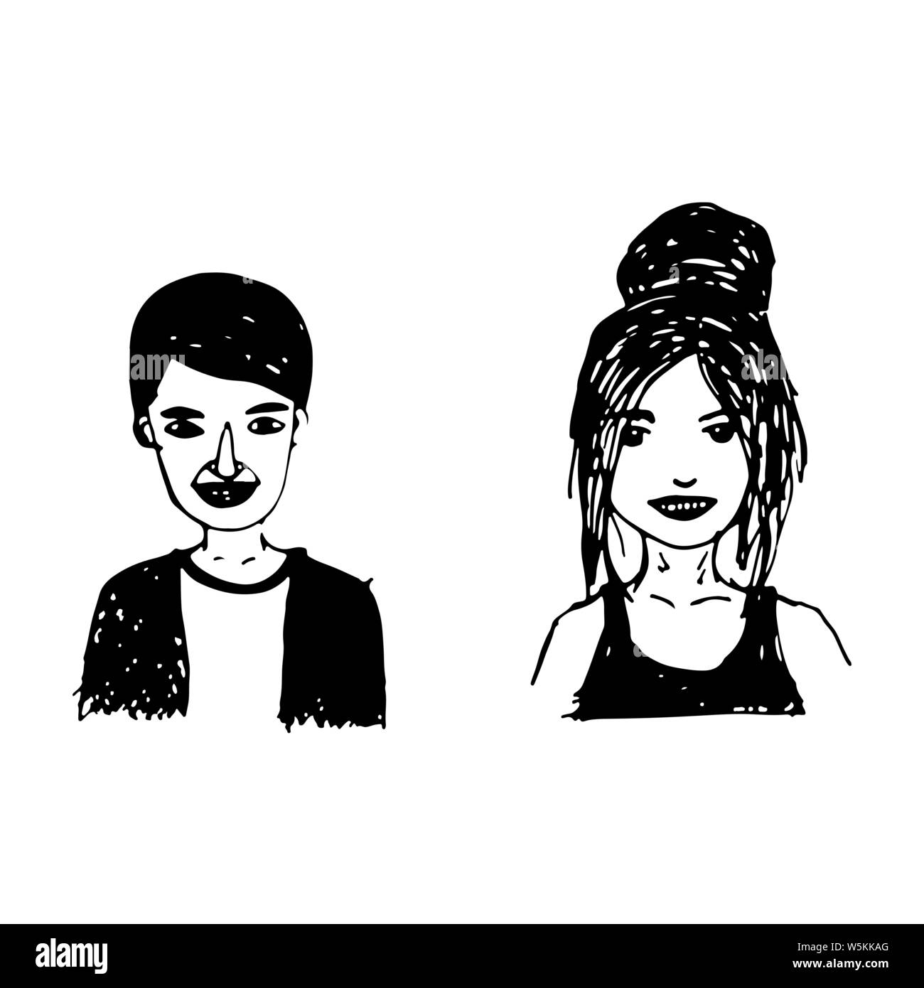 People face hand draw Stock Vector Image & Art - Alamy