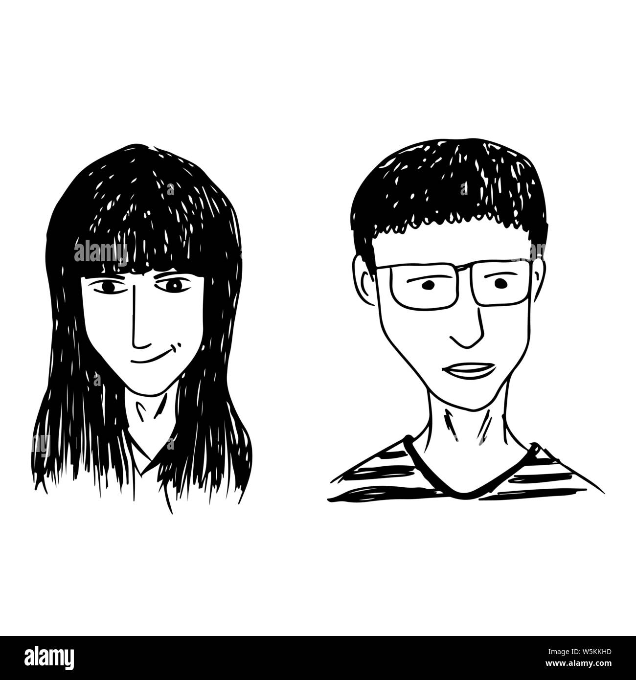 People face hand draw Stock Vector Image & Art - Alamy
