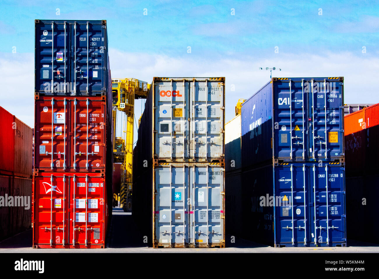 Shipping containers taken in the Flinders Adelaide Container Terminal ...