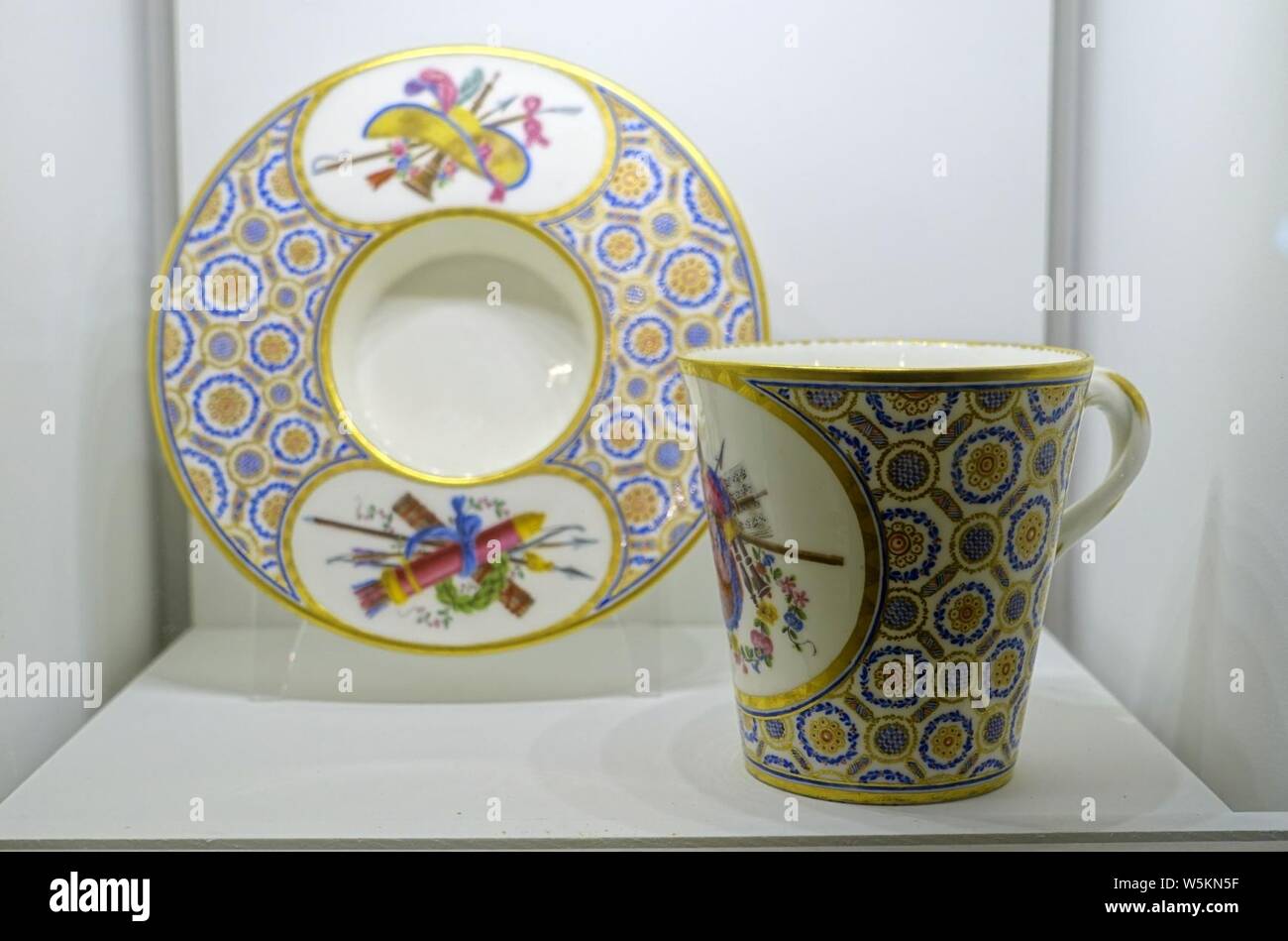 Cup and socket saucer, Sevres Factory, decoration attributed to Charles ...