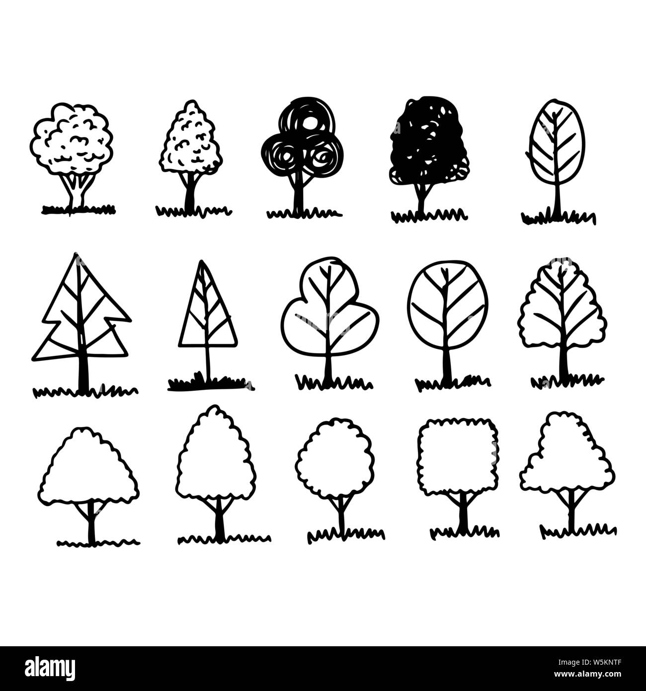 Hand drawn tree icon Stock Vector Image & Art - Alamy