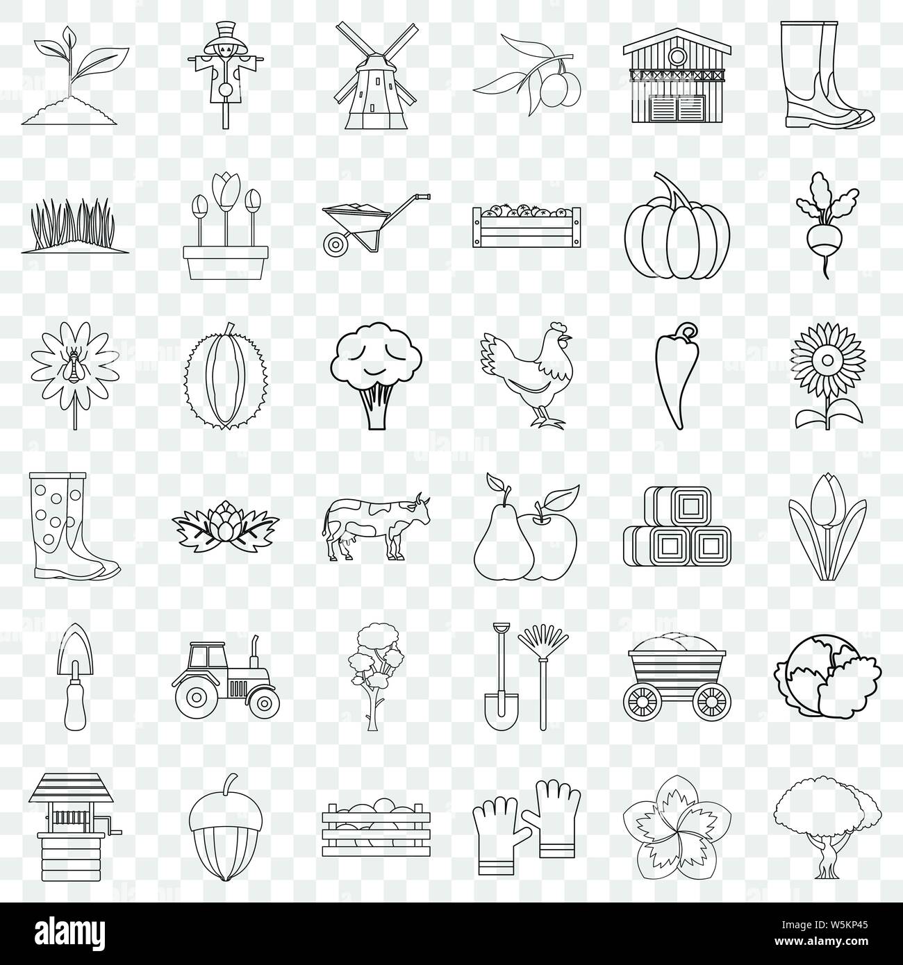 Autumn icons set, outline style Stock Vector Image & Art - Alamy