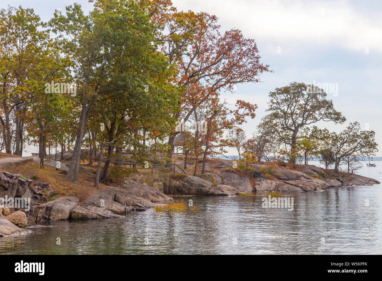 Larchmont, New York, USA - October 19, 2013: the Manor park of ...