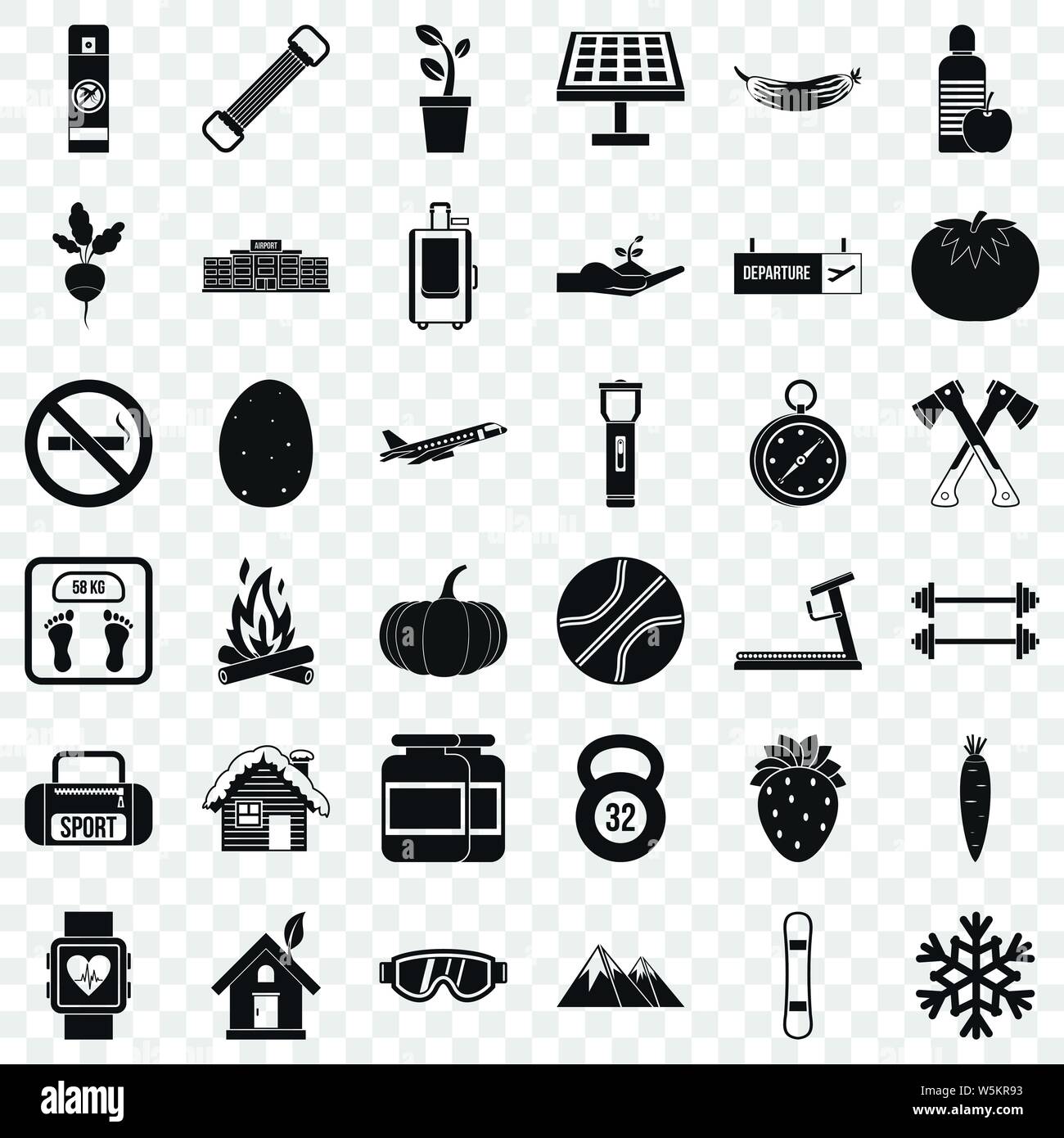 Strawberry icons set, simple style Stock Vector Image & Art - Alamy