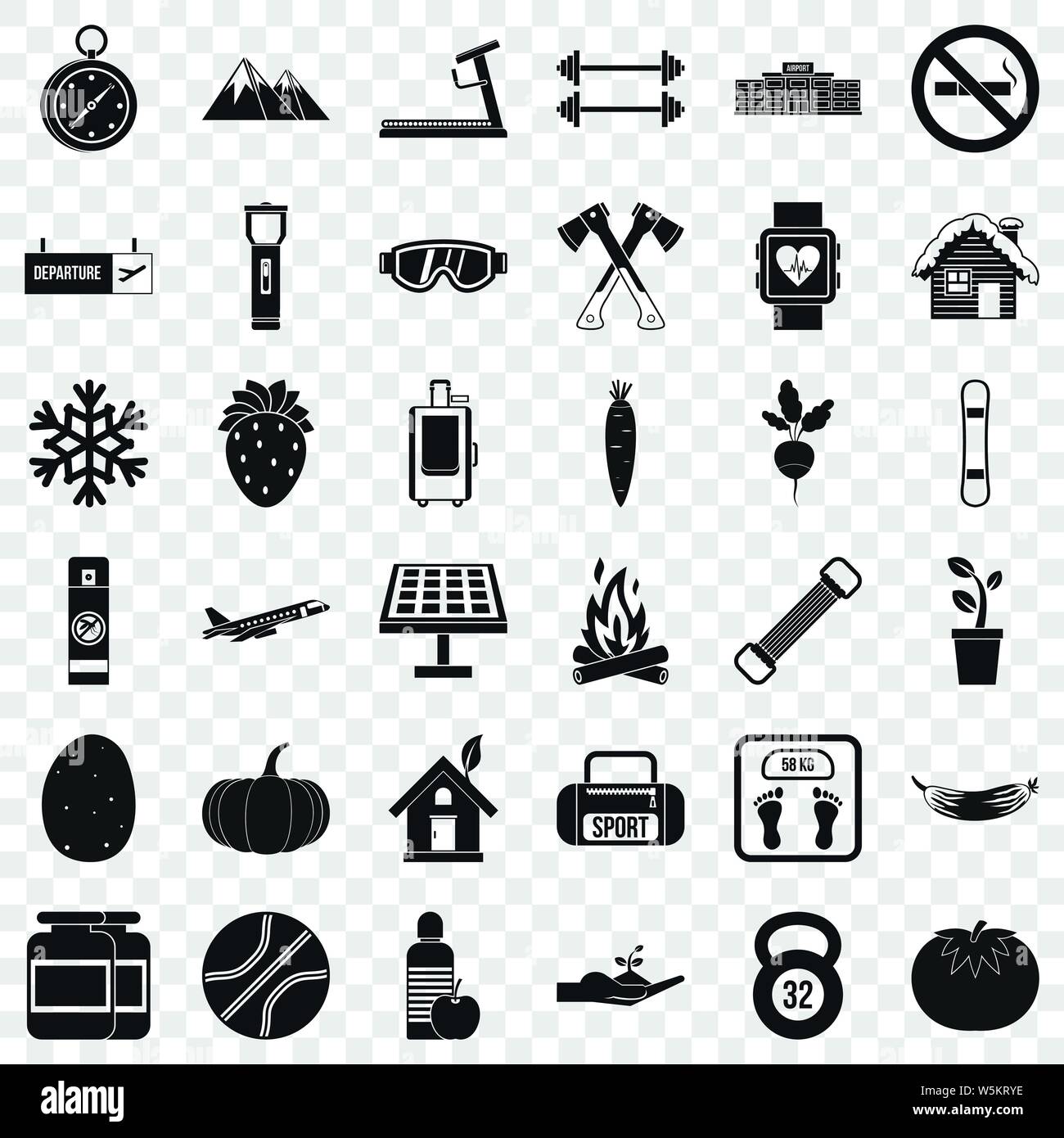 Snow icons set, simple style Stock Vector Image & Art - Alamy