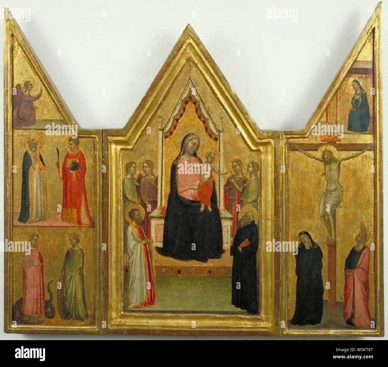Bernardo Daddi asi 1280-1348 - Triptych s P. Marii a ditetem na trunu ...