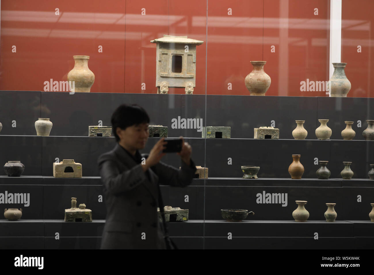 Chinese cultural relics returned from Italy are on display during the ...