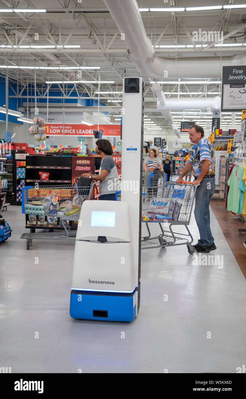 Wal Mart robot scanner "Scout" prowls the aisles of the Lake City ...