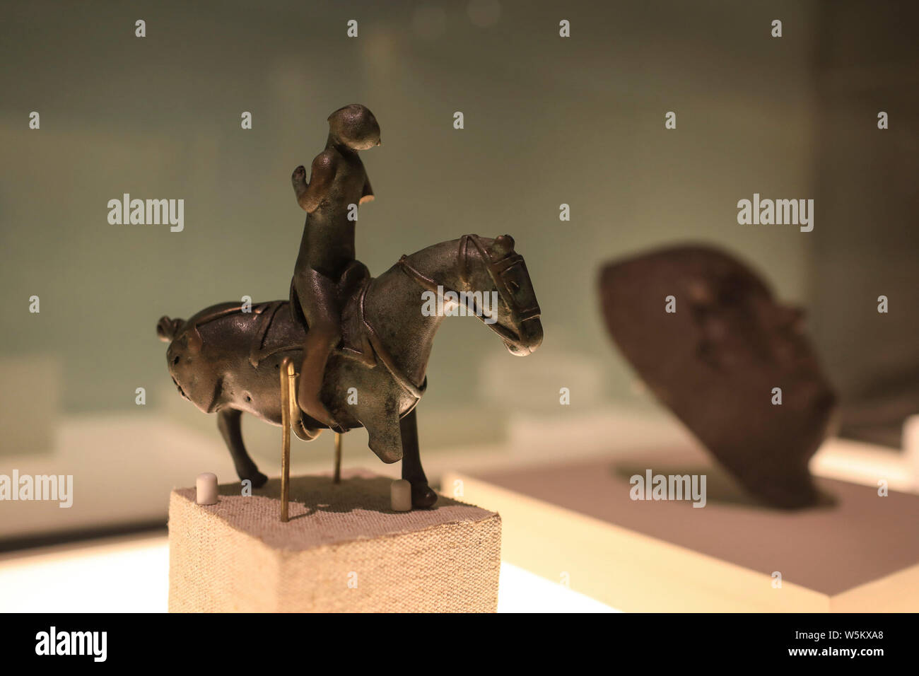 View of cultural relics on display at the Exhibition of treasures from ...