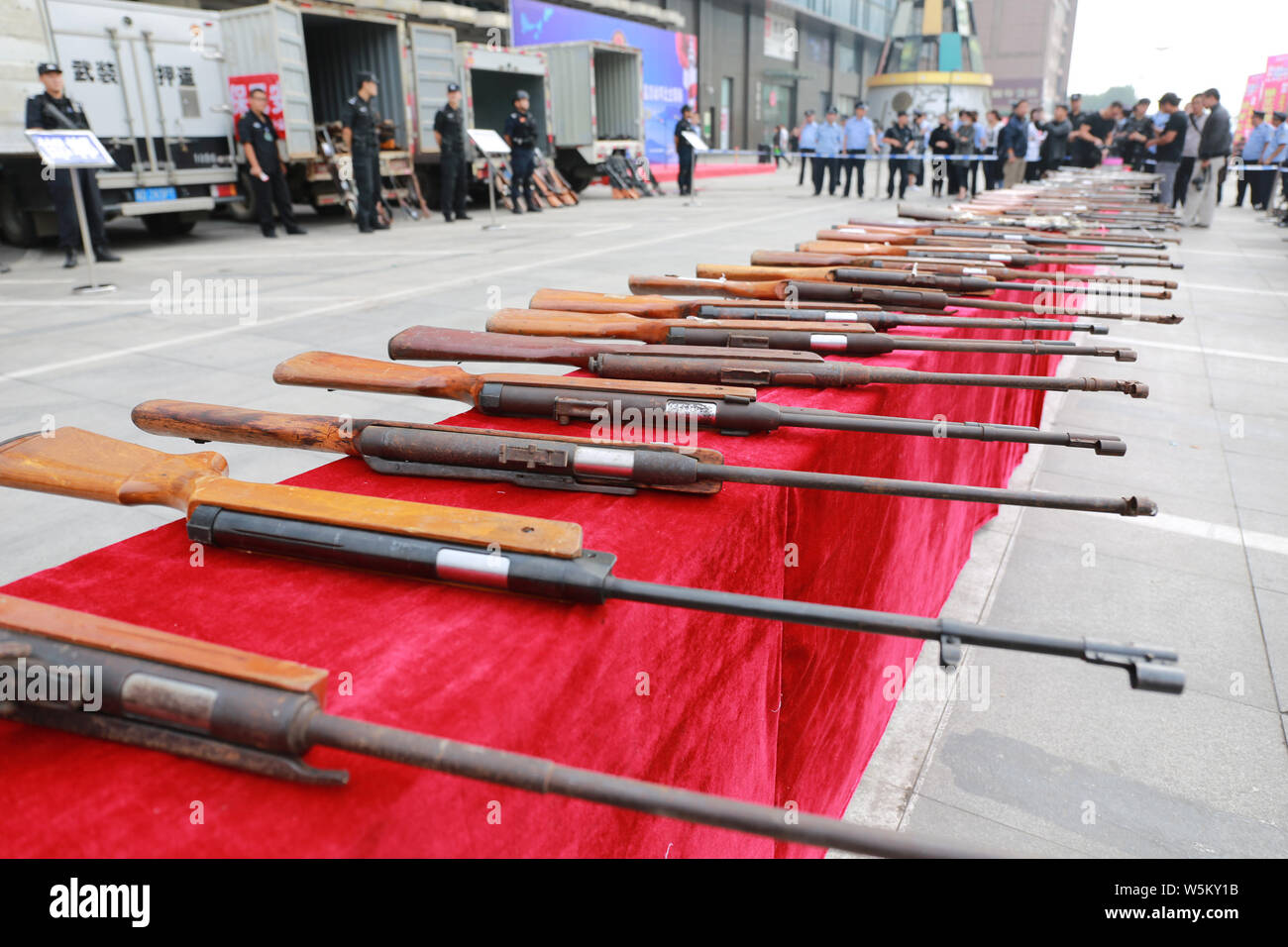 --FILE--Guns seized by police are on display before being destroyed at ...