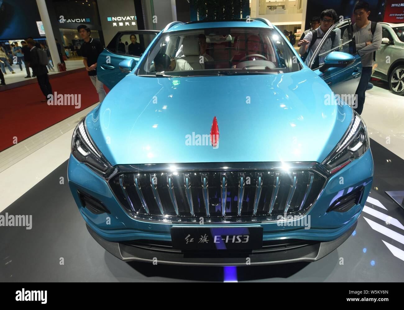 A Hongqi or Red Flag E-HS3 electric SUV of FAW Group is displayed during the 18th Shanghai ...