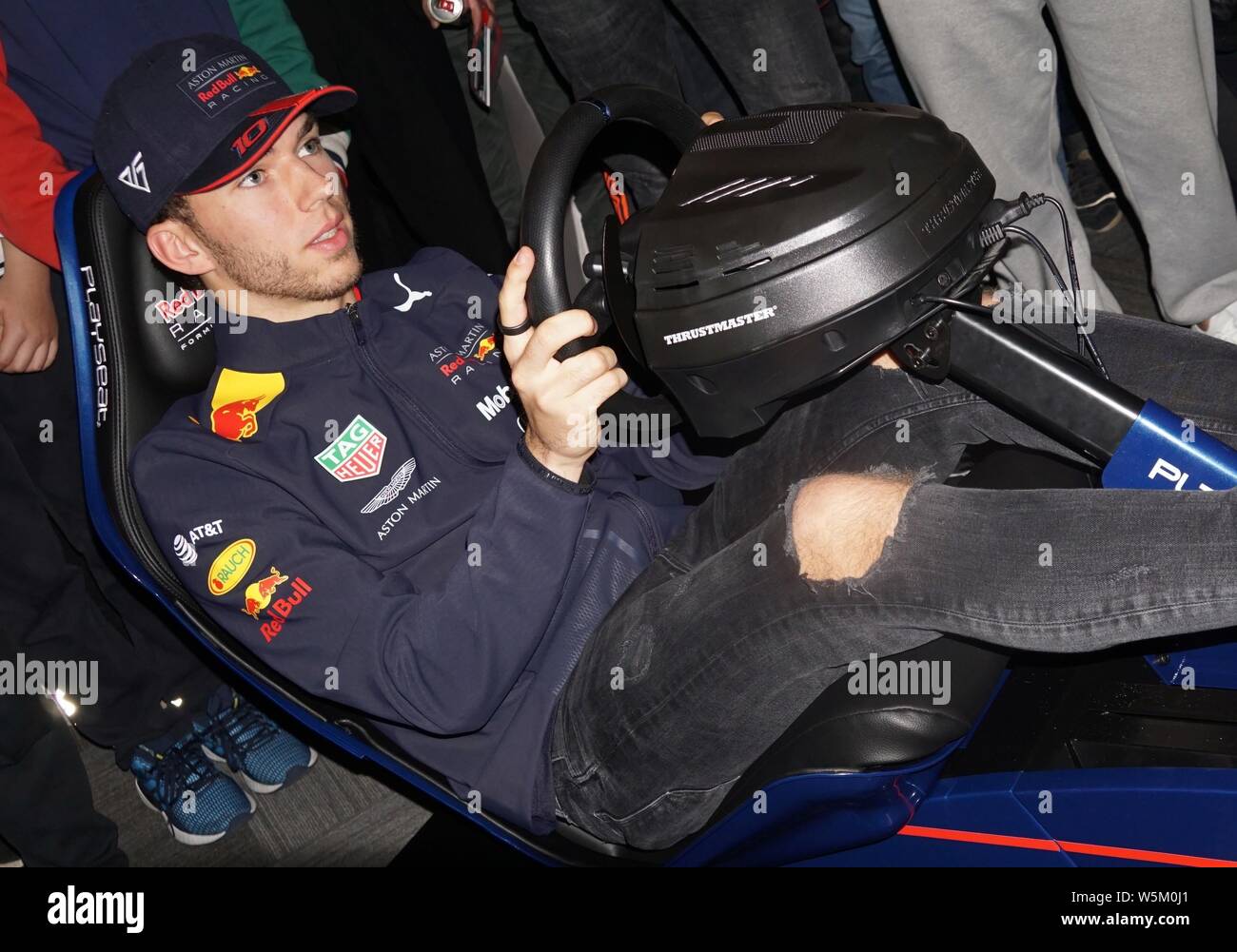 Formula One Red Bull driver Pierre Gasly of France attends a fan ...
