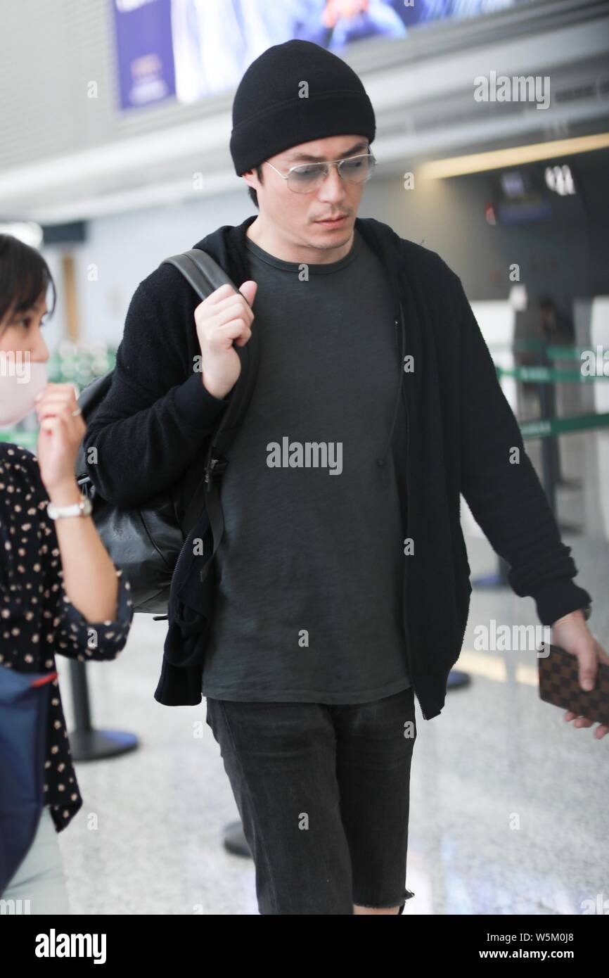 Taiwanese actor and singer Wallace Huo arrives at the Shanghai Hongqiao ...