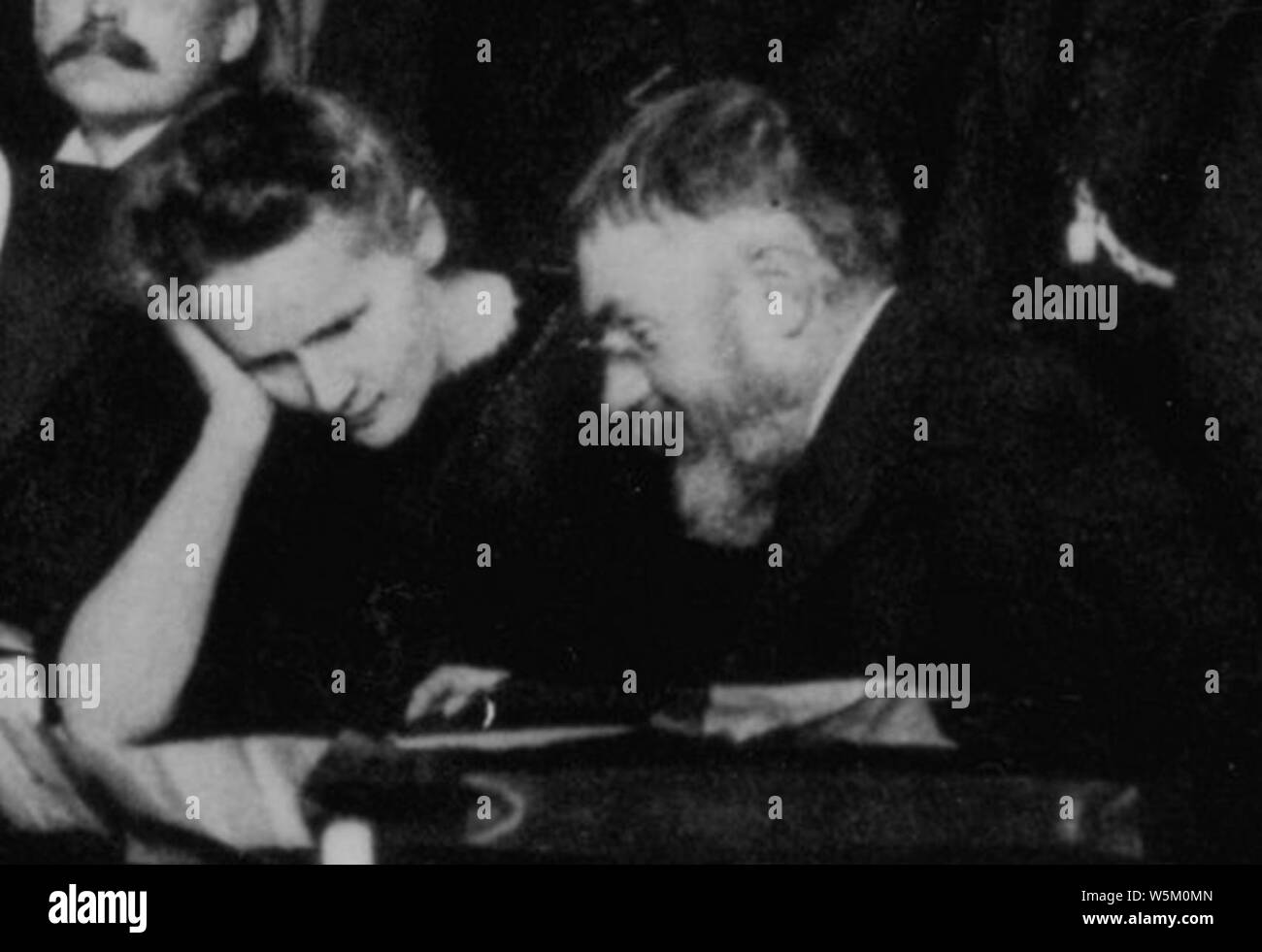 Curie and Poincare 1911 Solvay Stock Photo - Alamy