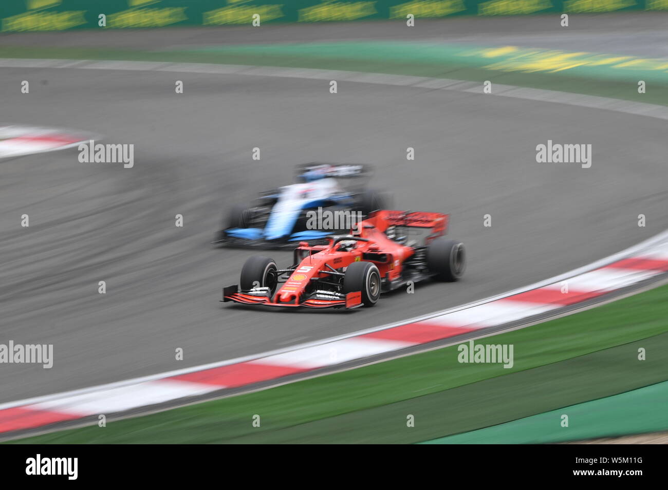 German Formula One driver Sebastian Vettel of Ferrari competes in the ...