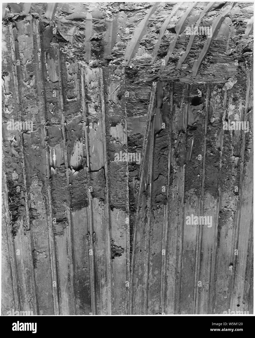 Detail showing action of sheet piling driven in compact clay.; Scope ...