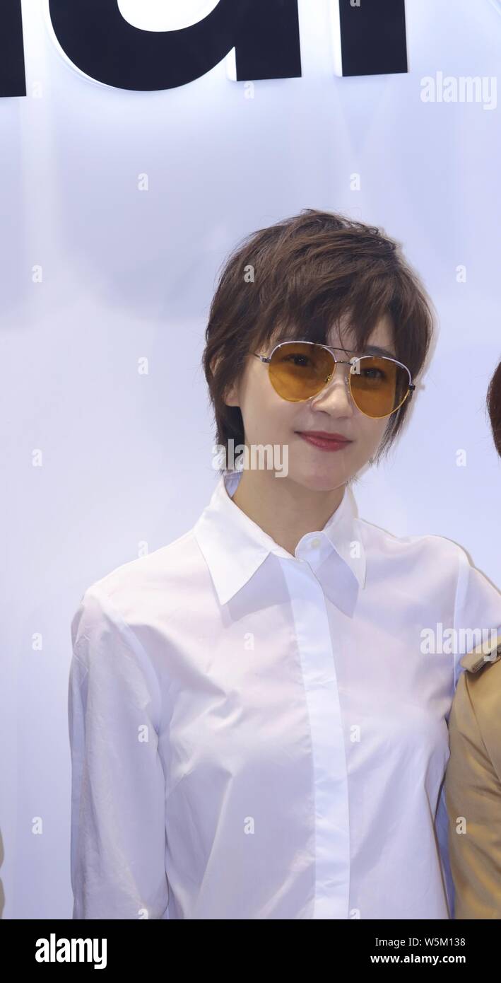 Chinese actress Jiao Junyan attends a brand event in Shanghai, China ...