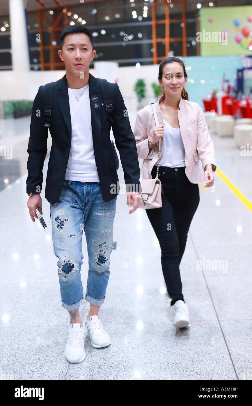 Chinese actor Han Geng, left, and his American actress girlfriend ...