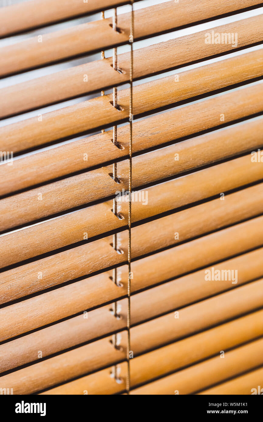 Wooden jalousie closeup. Eco style and concept Stock Photo - Alamy