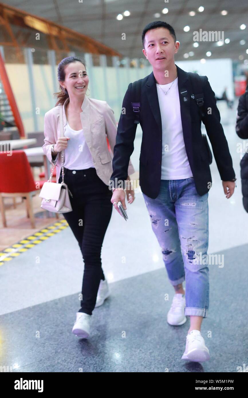 Chinese actor Han Geng, right, and his American actress girlfriend ...