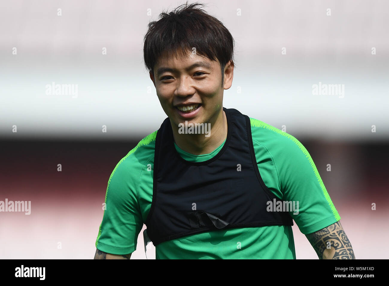 Players of China's Beijing Sinobo Guoan take part in a training session ...