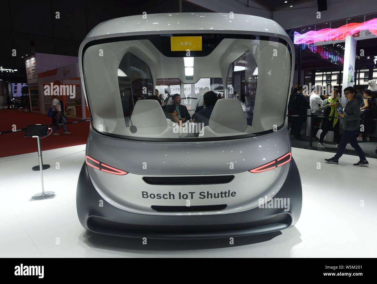 A Bosch IoT Shuttle concept car is displayed during the 18th Shanghai ...
