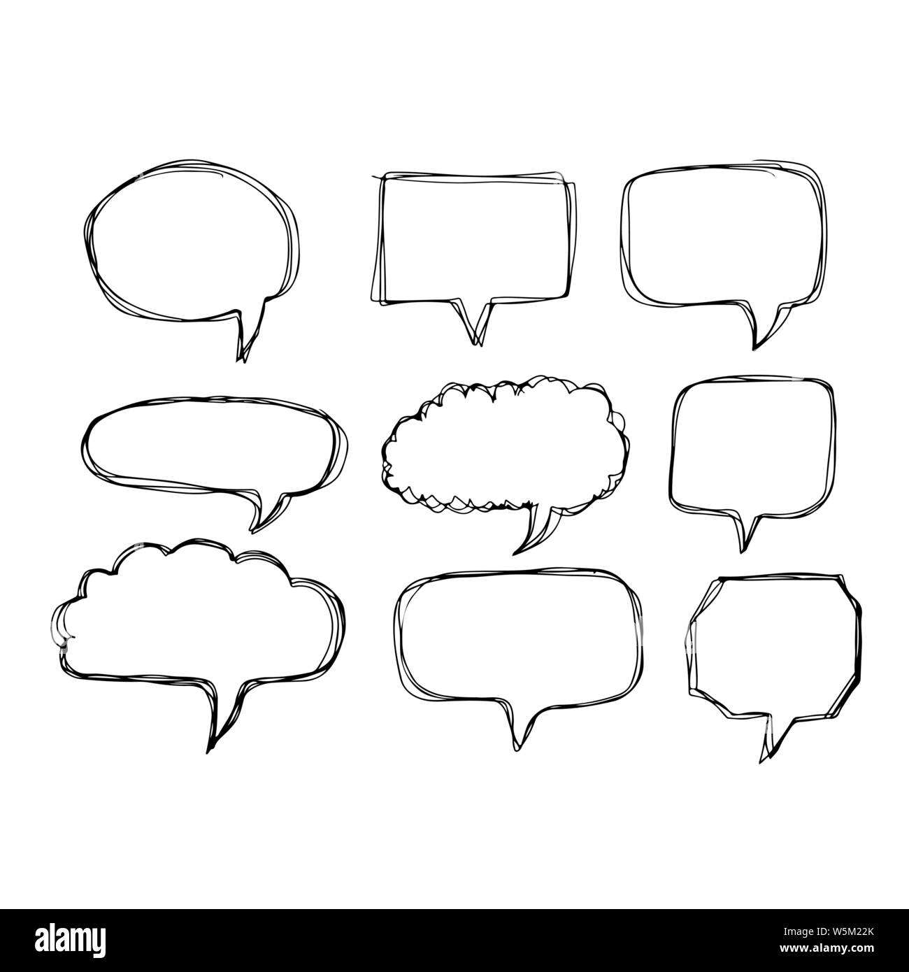 Speech Bubble icon hand drawn Stock Vector Image & Art - Alamy