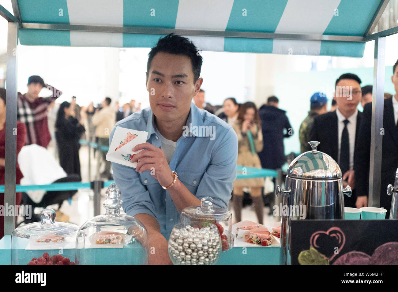 Taiwanese actor Tony Yang attends a Tiffany brand event in Zhengzhou ...