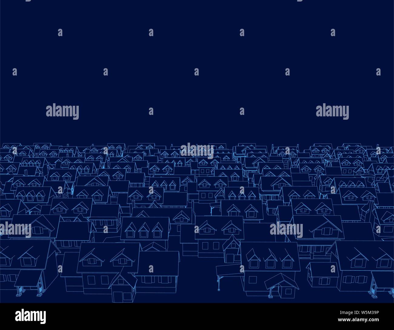 Background with contours of residential buildings. Vector illustration ...