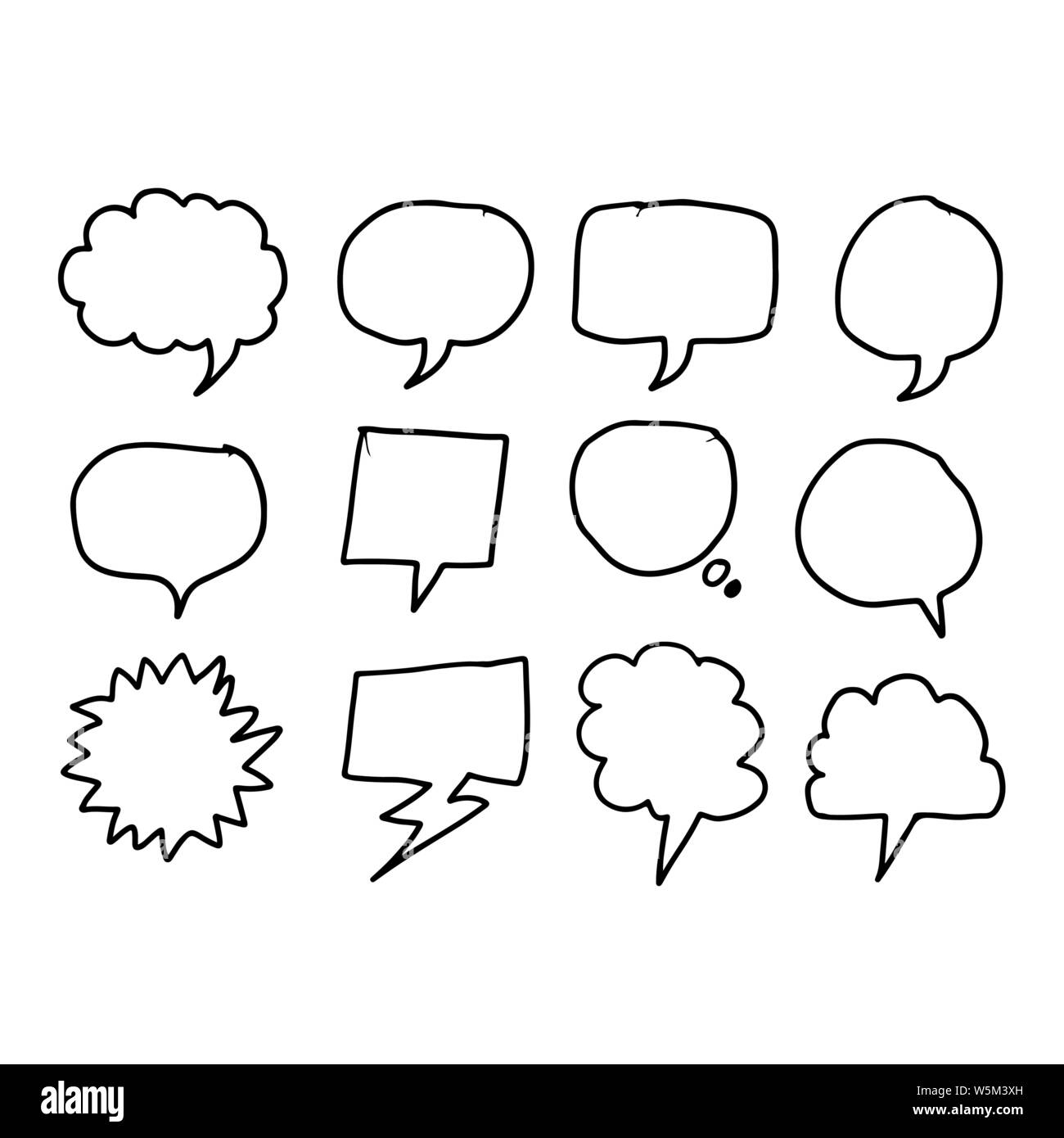 Speech Bubble icon hand drawn Stock Vector Image & Art - Alamy