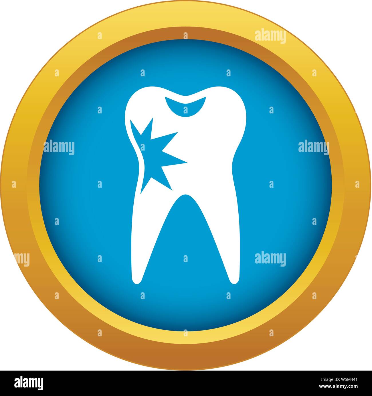 Cracked tooth icon blue vector isolated Stock Vector Image & Art - Alamy