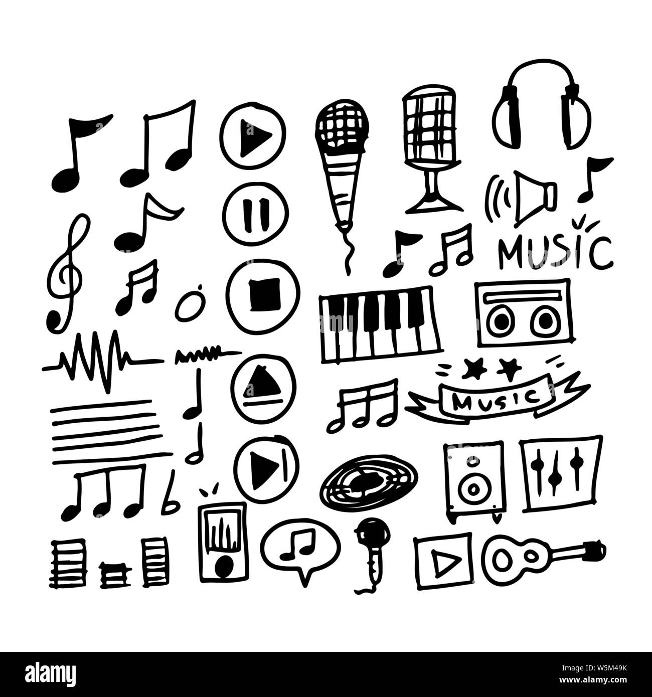 hand draw music icon Stock Vector Image & Art - Alamy