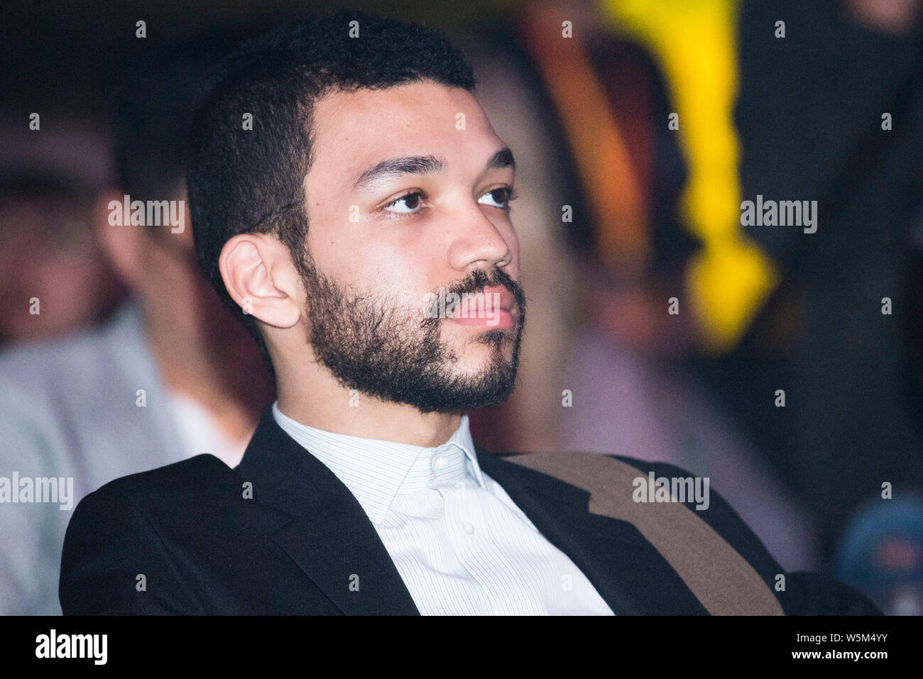 American actor Justice Smith attends a press conference for new movie ...