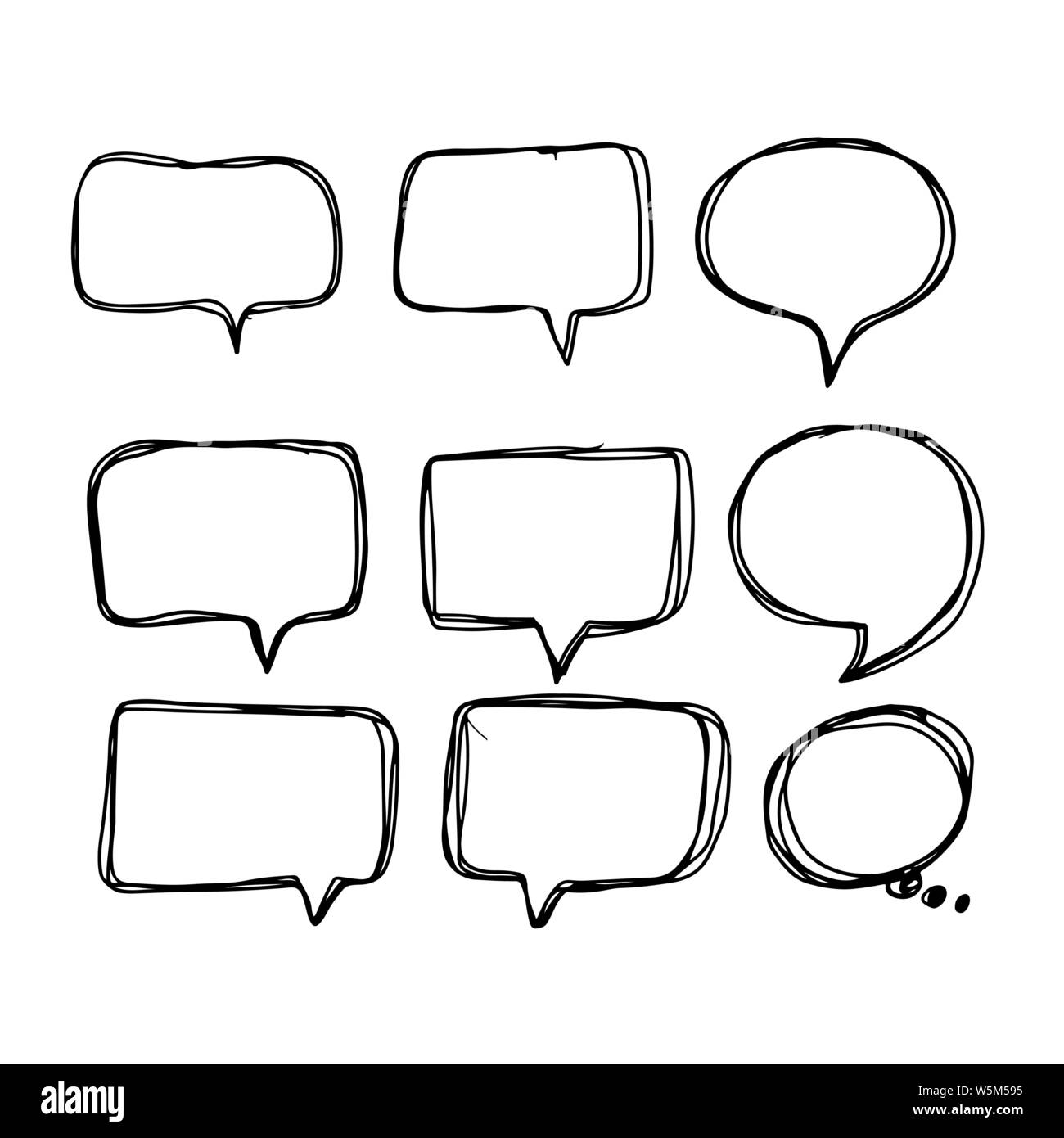 Speech Bubble icon hand drawn Stock Vector Image & Art - Alamy