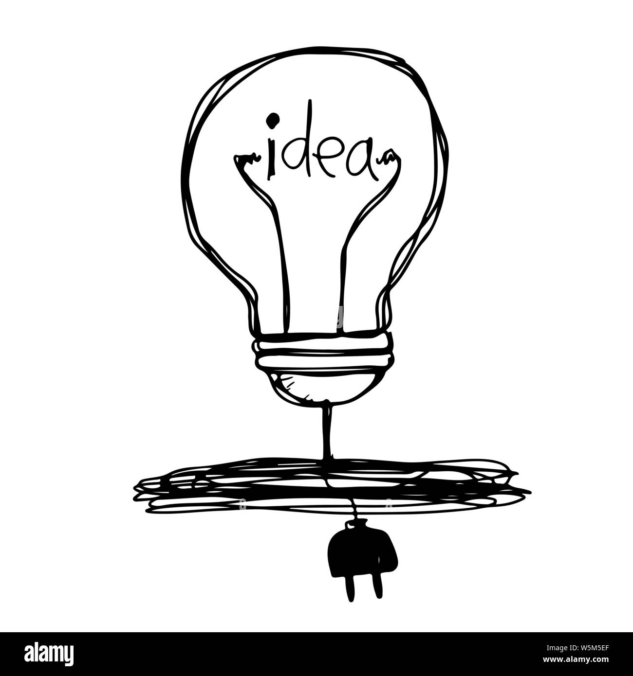 Hand drawn light bulb icon Stock Vector Image & Art - Alamy