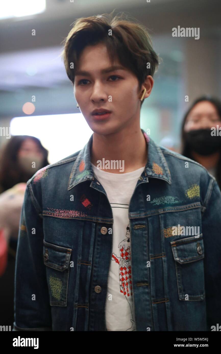 Chinese singer Zhu Zhengting of Chinese boy group Nine Percent arrives ...