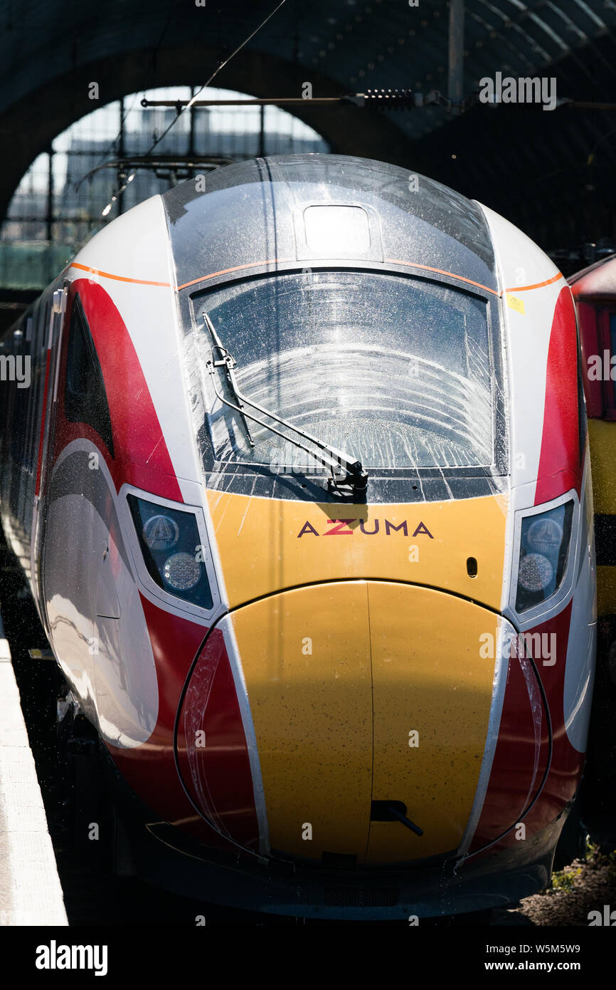 LNER launches Hitachi Azuma trainsets at King's Cross Stock Photo - Alamy