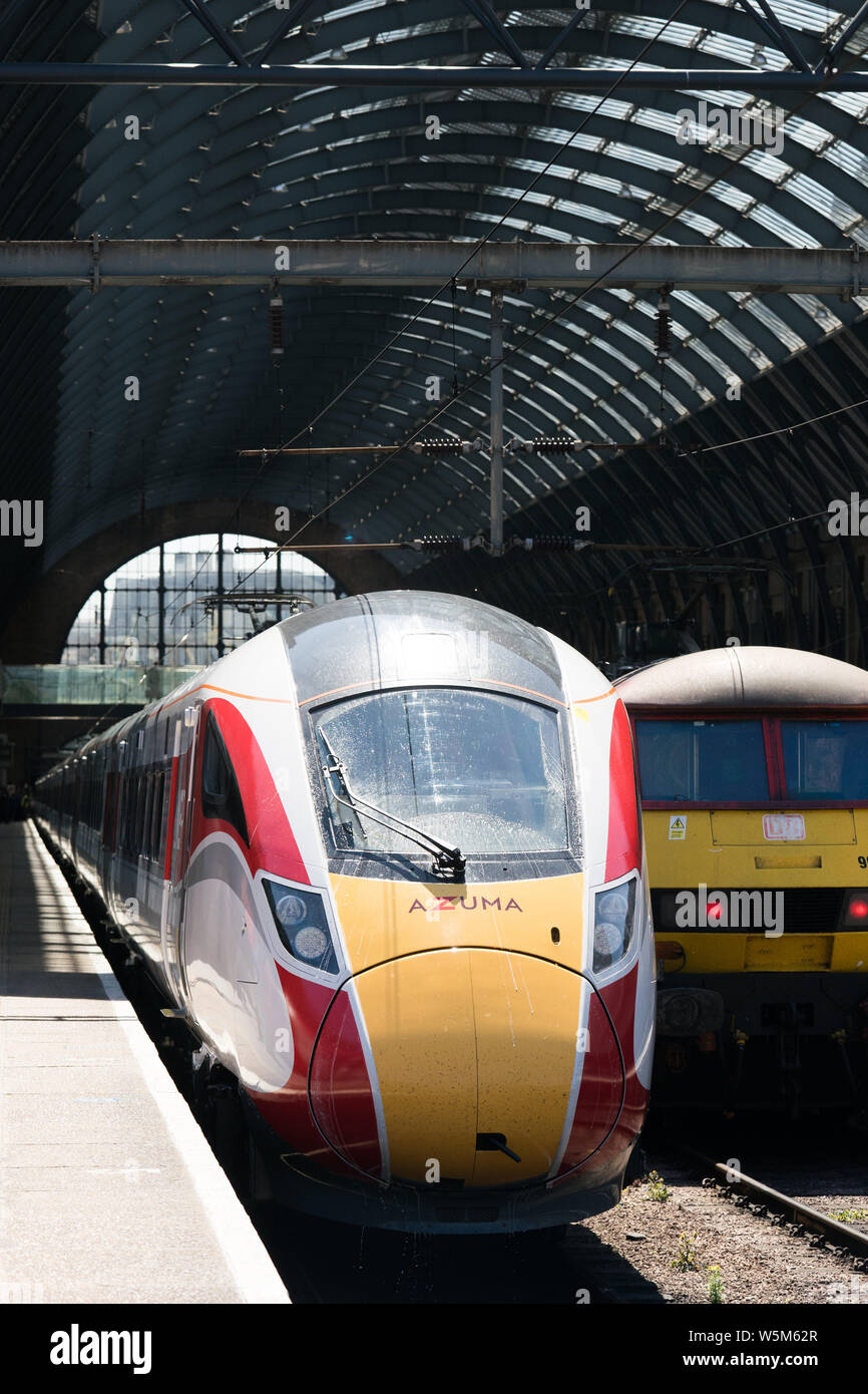 LNER launches Hitachi Azuma trainsets at King's Cross Stock Photo - Alamy