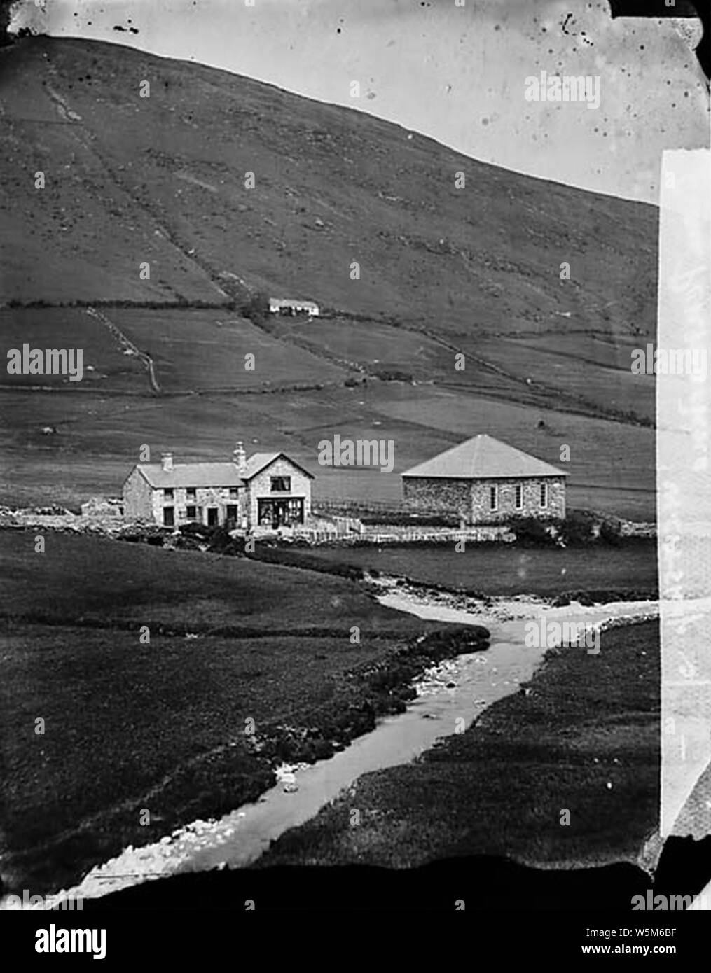 Cwm chapel (W) and shop Cwm Penmachno Stock Photo - Alamy