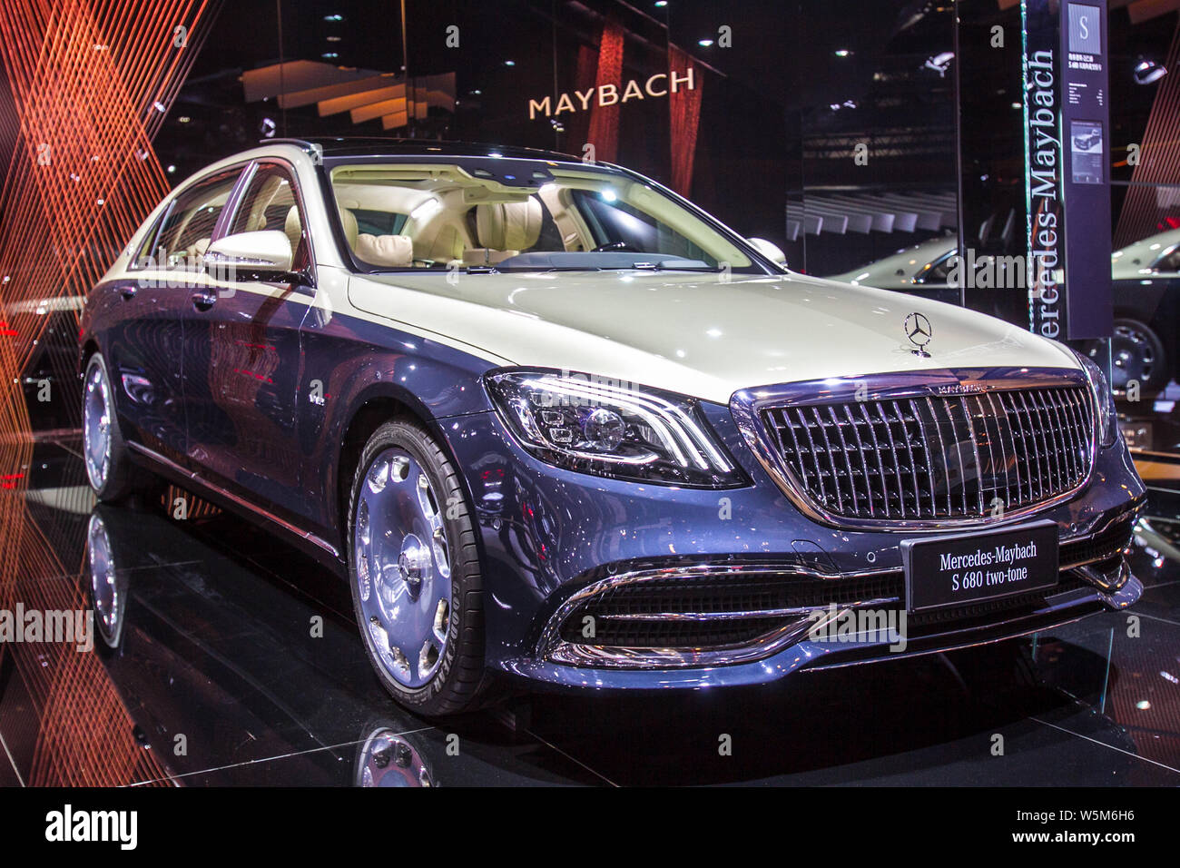 --FILE--A Maybach S680 two-tone Mercedes-Benz is on display during the ...