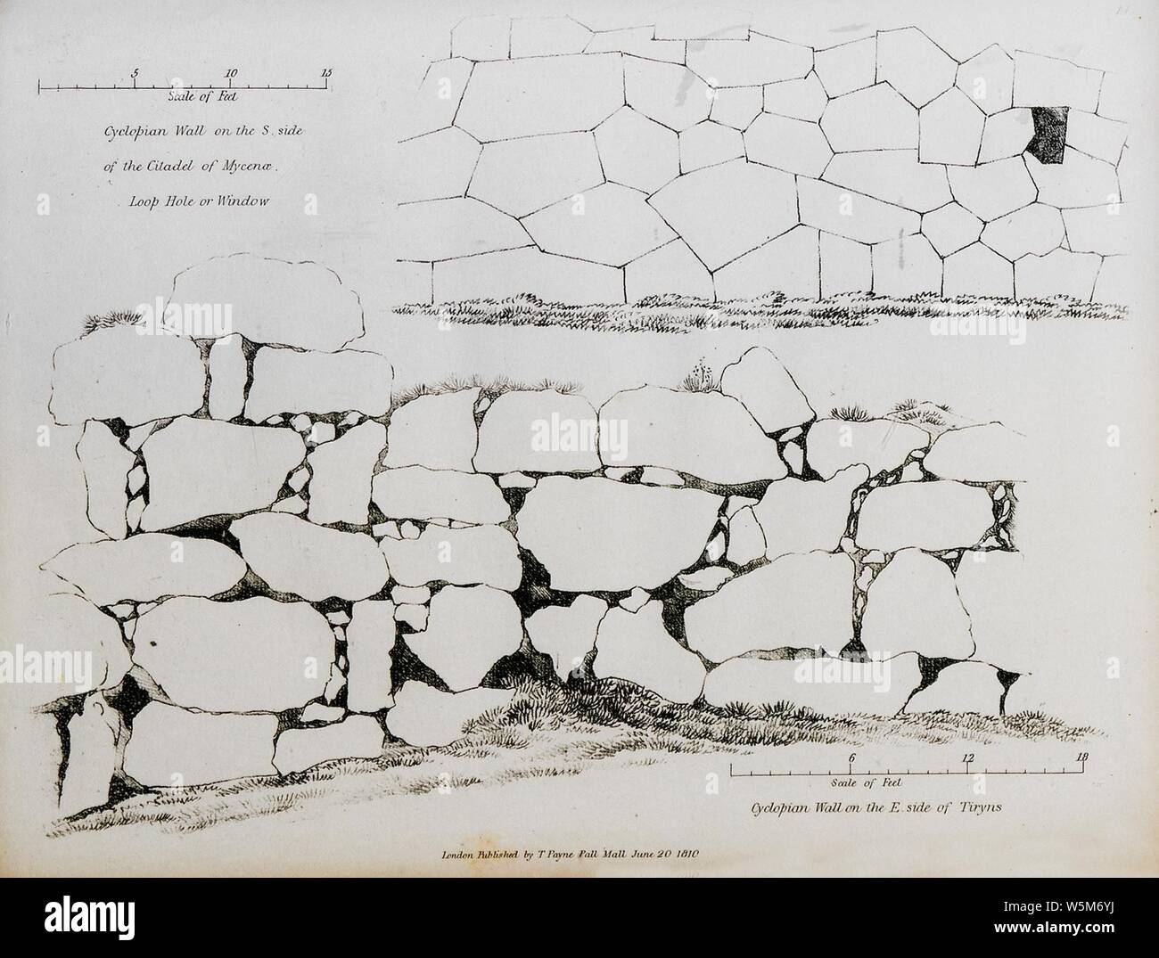 Cyclopian wall on the S side of the Citadel of Mycenae Loop hole or ...