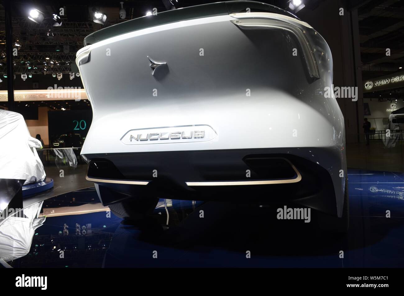 An Icona Nucleus self-driving electric concept car is displayed during ...