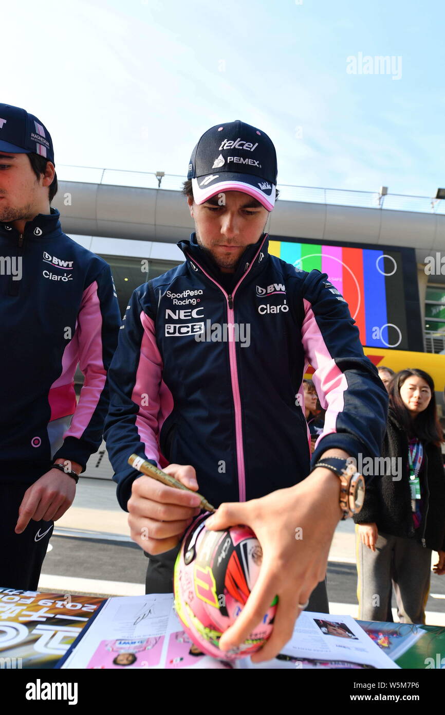 Mexican racing driver Sergio Perez, also known as "Checo" Perez, of ...