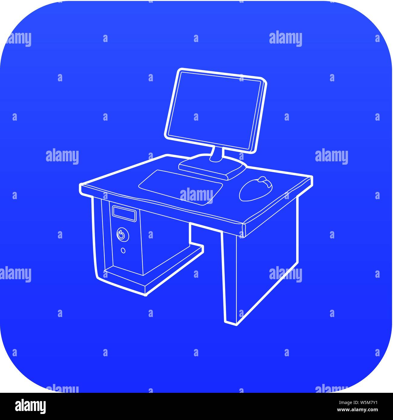 Desktop with computer icon blue vector Stock Vector Image & Art - Alamy