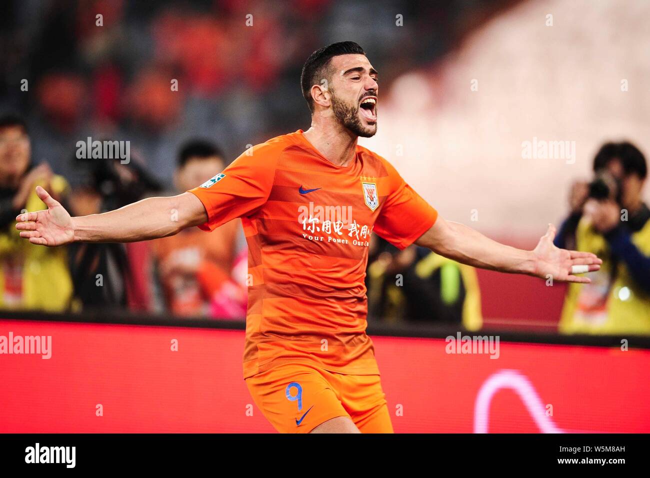 Italian football player Graziano Pelle of Shandong Luneng Taishan F.C ...