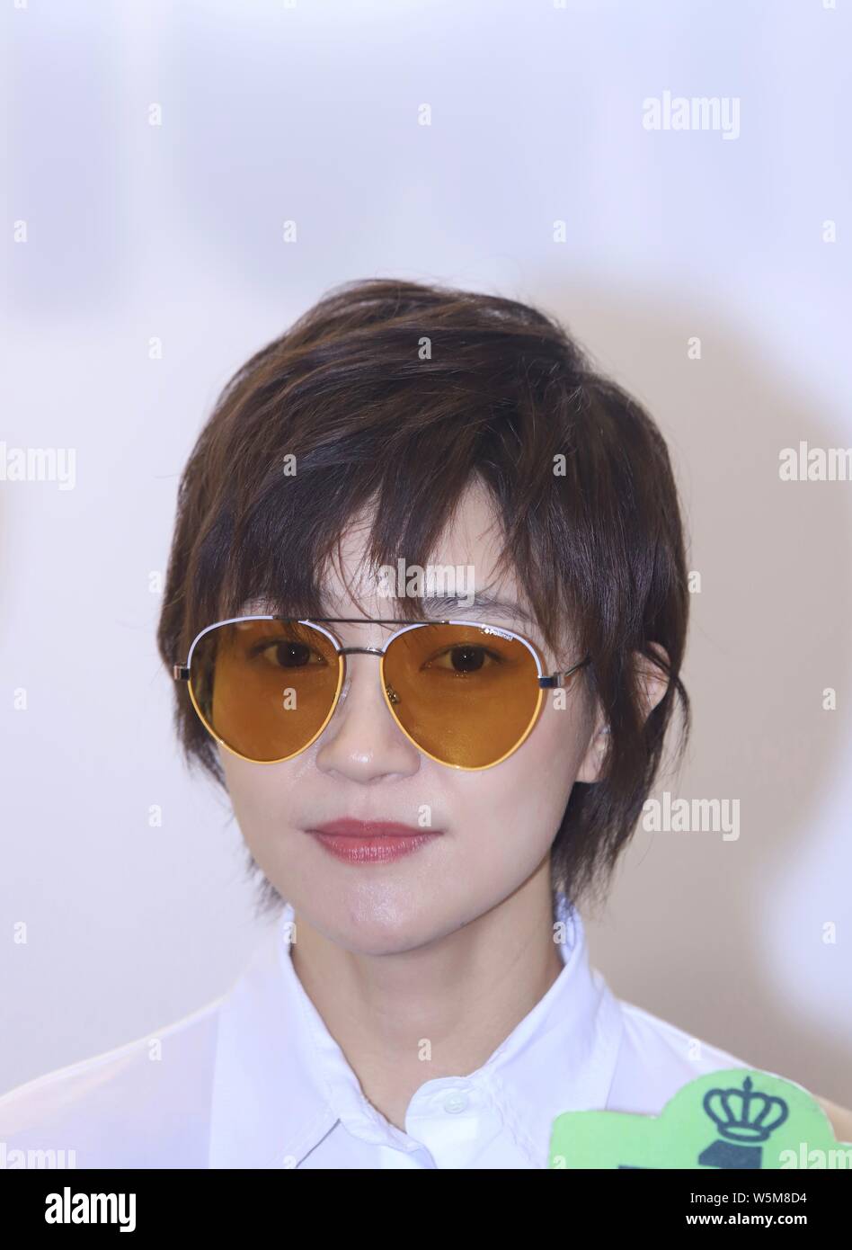 Chinese actress Jiao Junyan attends a brand event in Shanghai, China ...