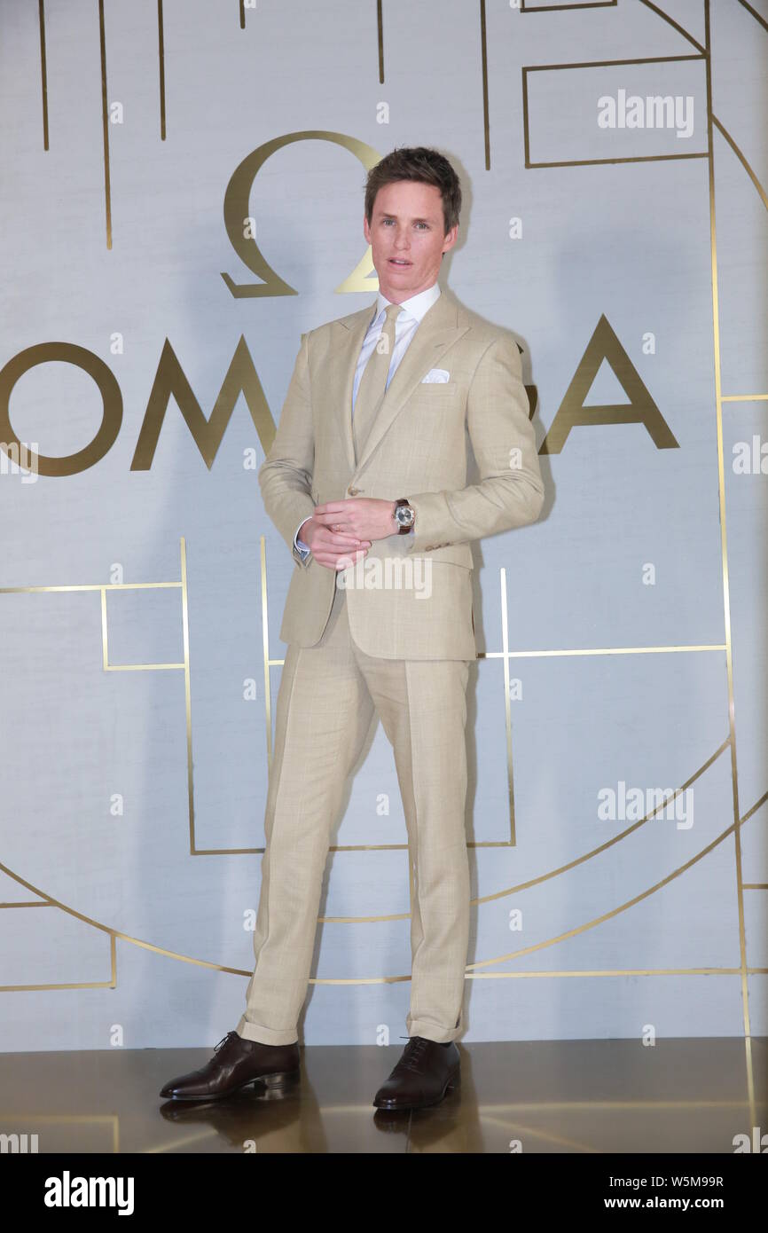 English actor Eddie Redmayne attends a brand event for Omega in ...
