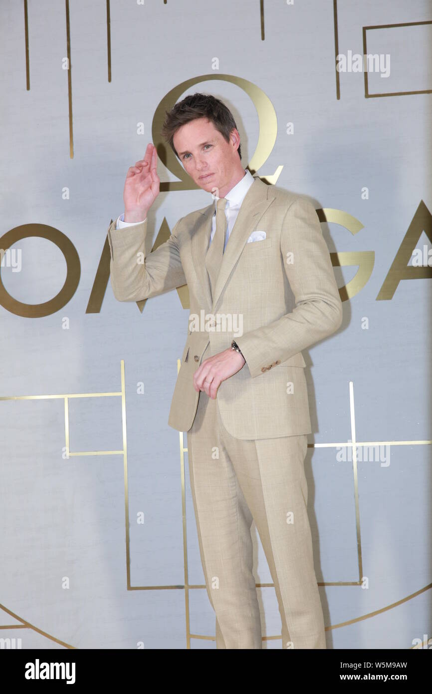 English actor Eddie Redmayne attends a brand event for Omega in ...