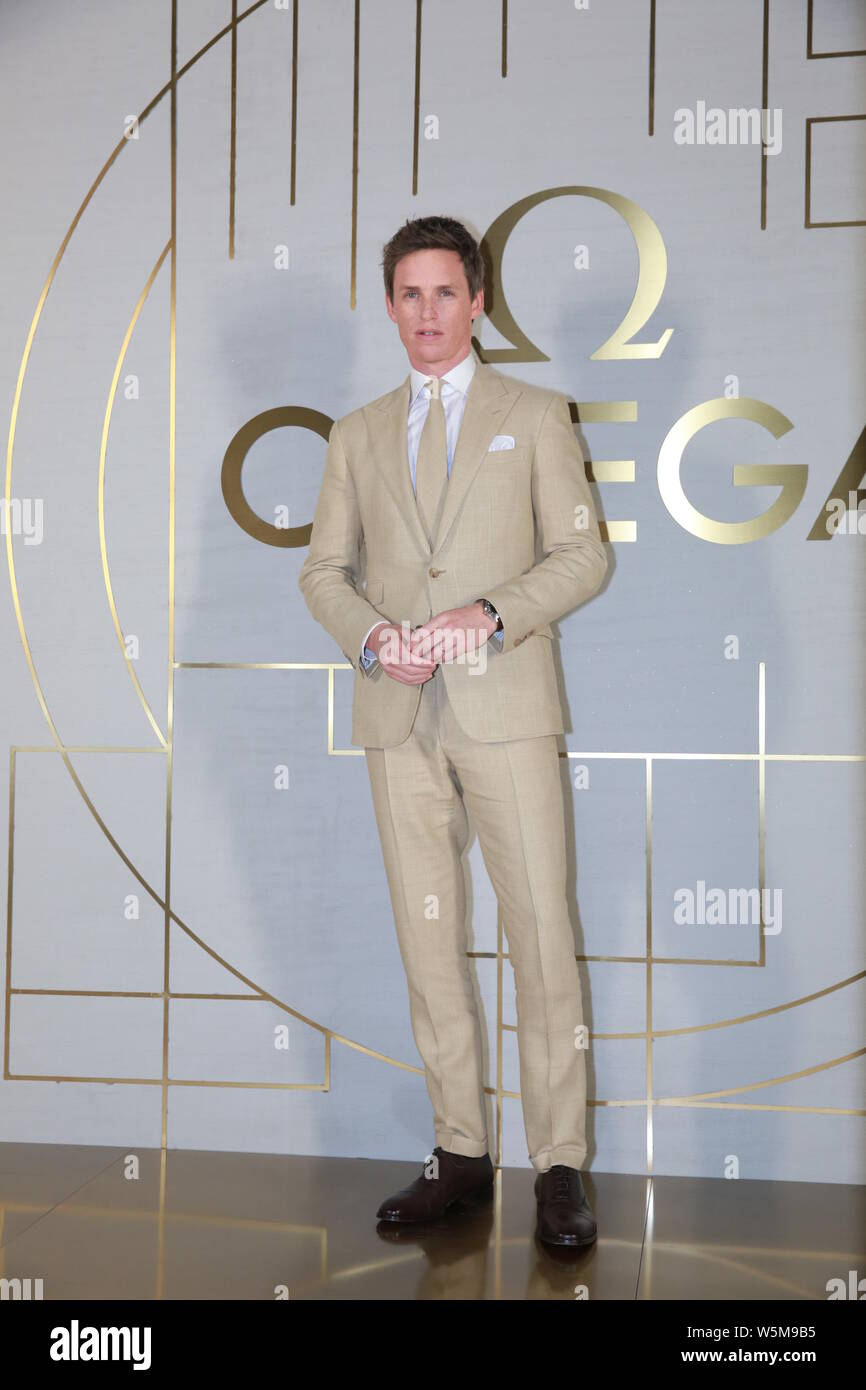 English actor Eddie Redmayne attends a brand event for Omega in ...