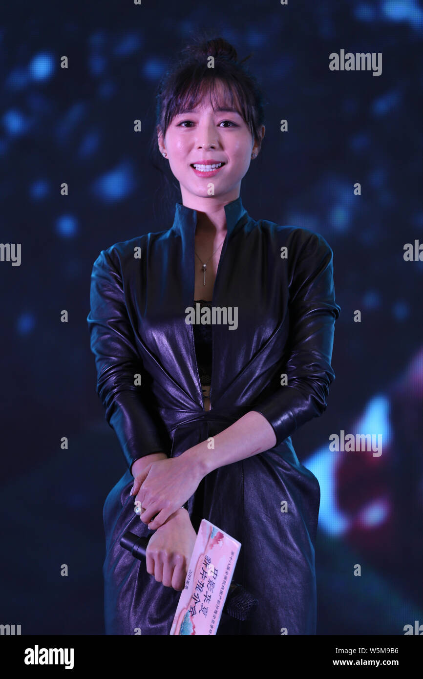 Chinese actress Zhang Jingchu attends a press conference for her new ...